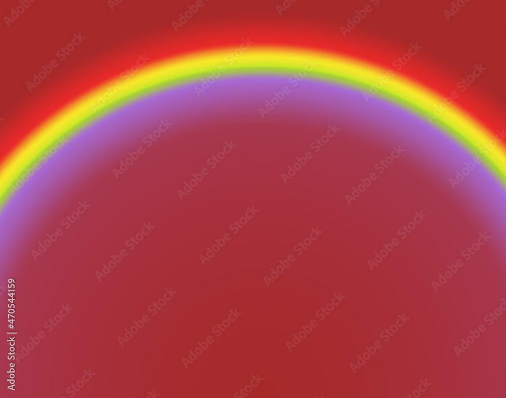 Rainbow and red background. Background and illustration for a child ...