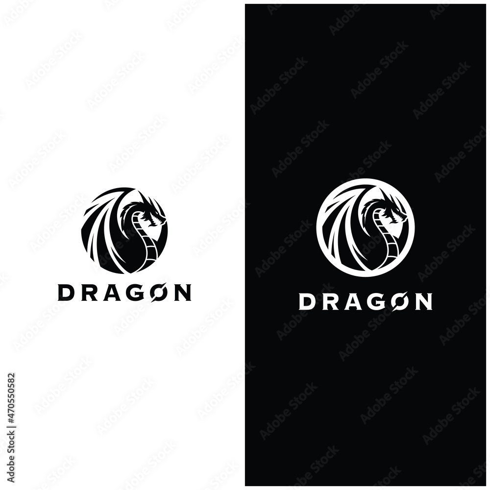 Dragon fire icon logo mythology Vector illustration Stock Vector ...