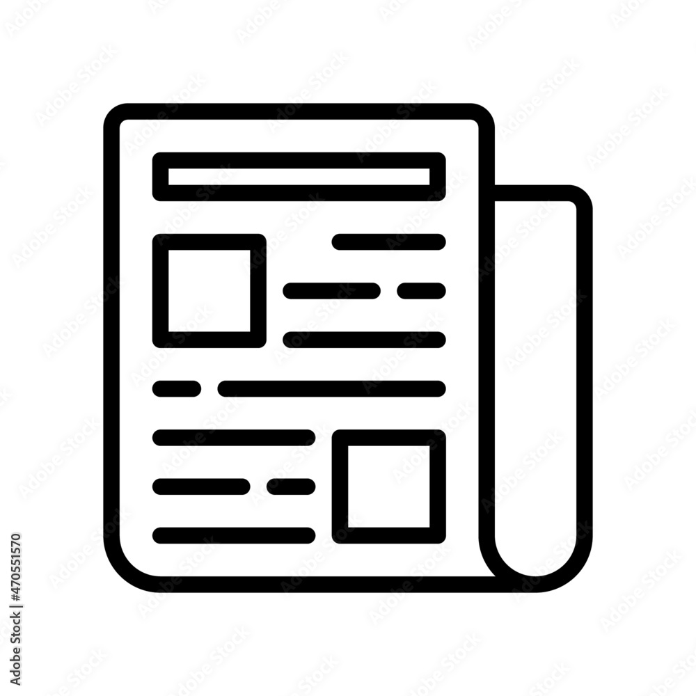 Newspaper Icon, Line style icon vector illustration, Suitable for ...
