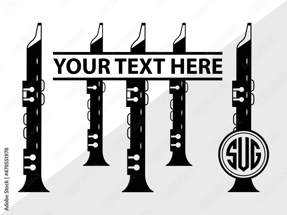 Flute Instrument Monogram SVG | Flute Svg | Musical Instrument Svg ...