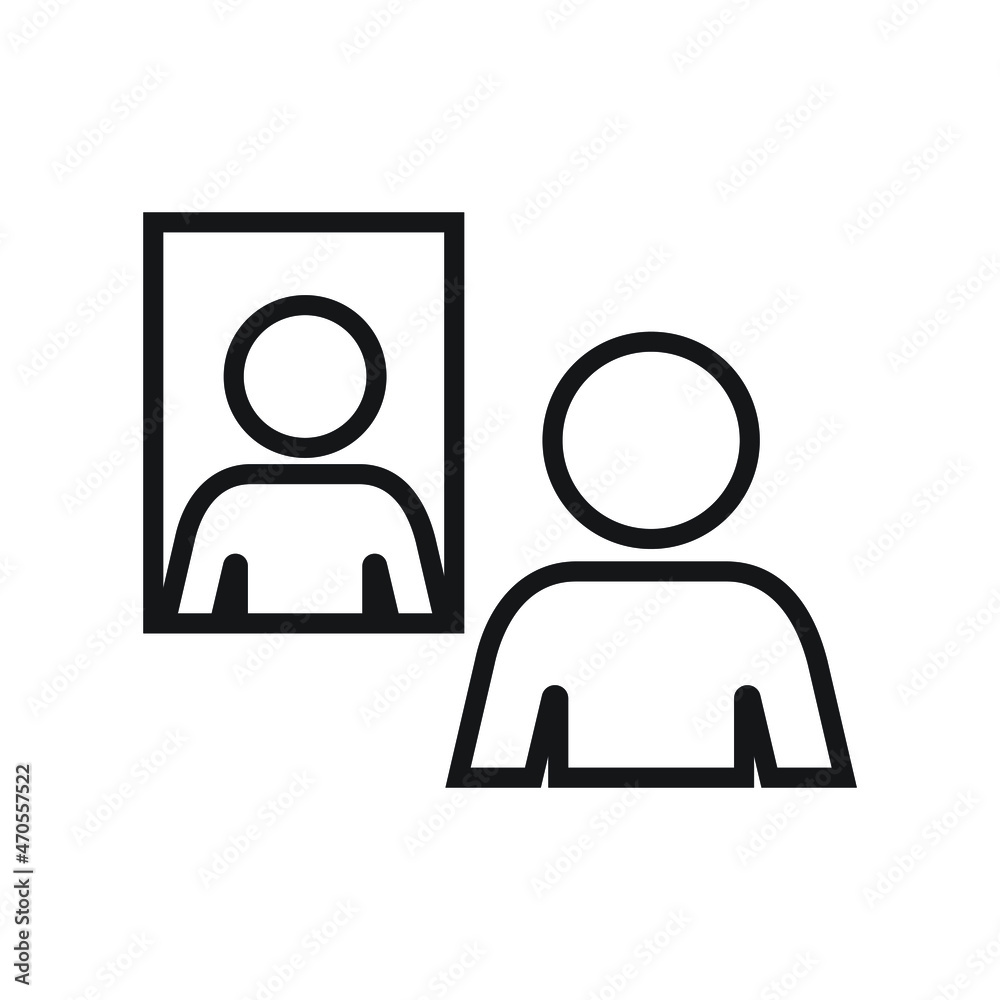 Person reflection in a mirror icon design vector illustration Stock ...