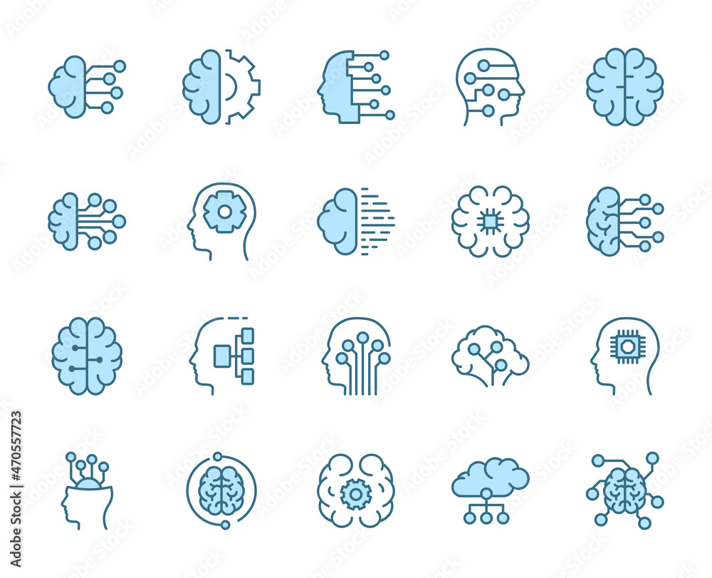 Machine learning icon set. Collection of high quality outline web ...