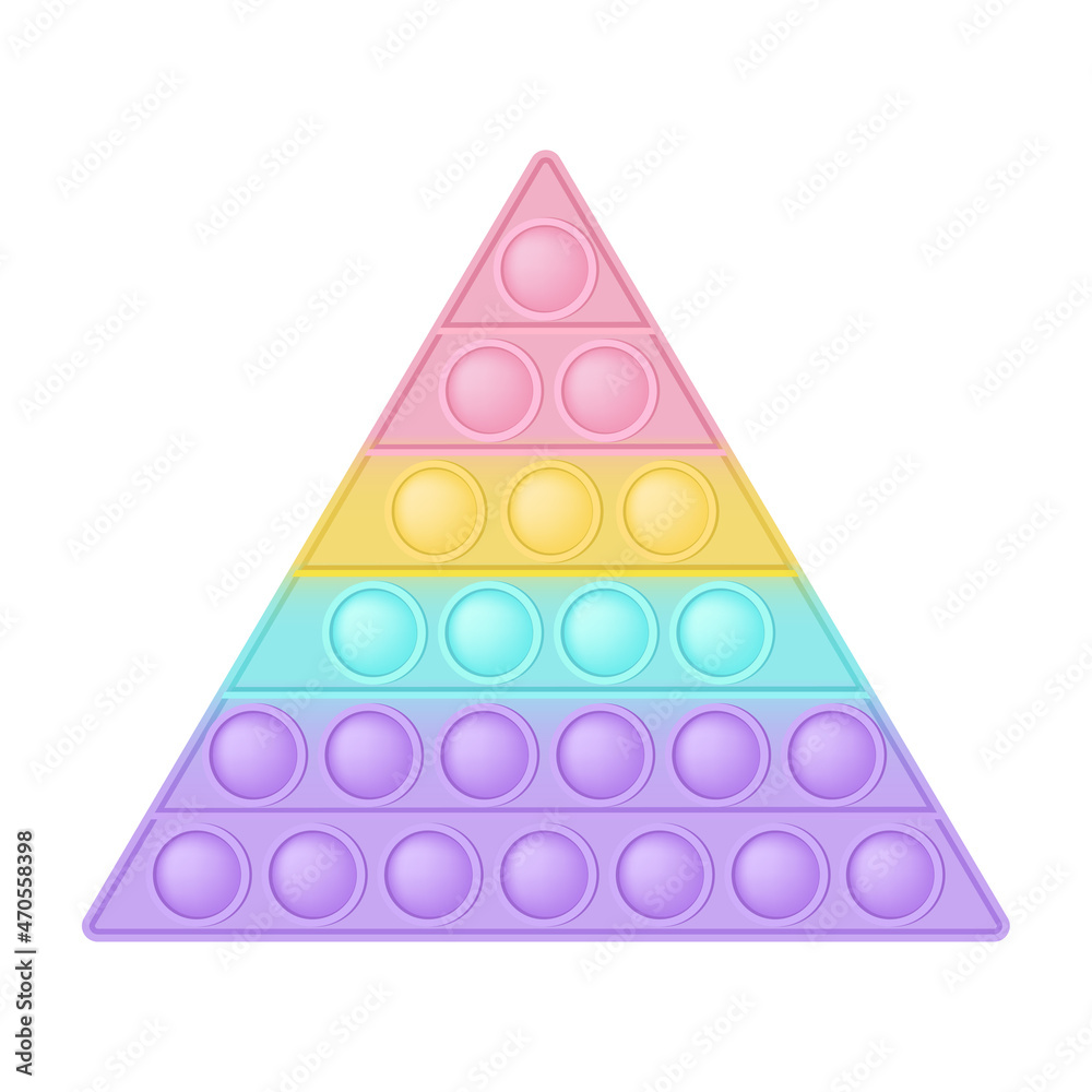 Popit figure triangle as a fashionable silicon toy for fidgets ...