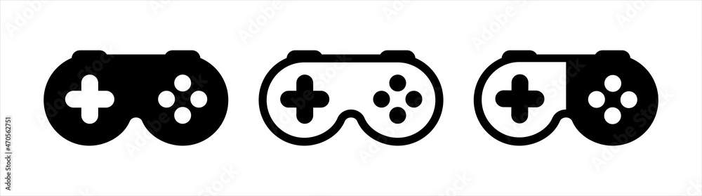 Videogame icons set. video game controller or gamepad flat icon for ...