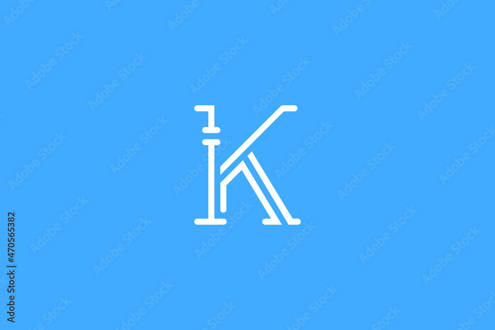Special Unique Initial K logo and KK logo design. k Letter Minimal ...