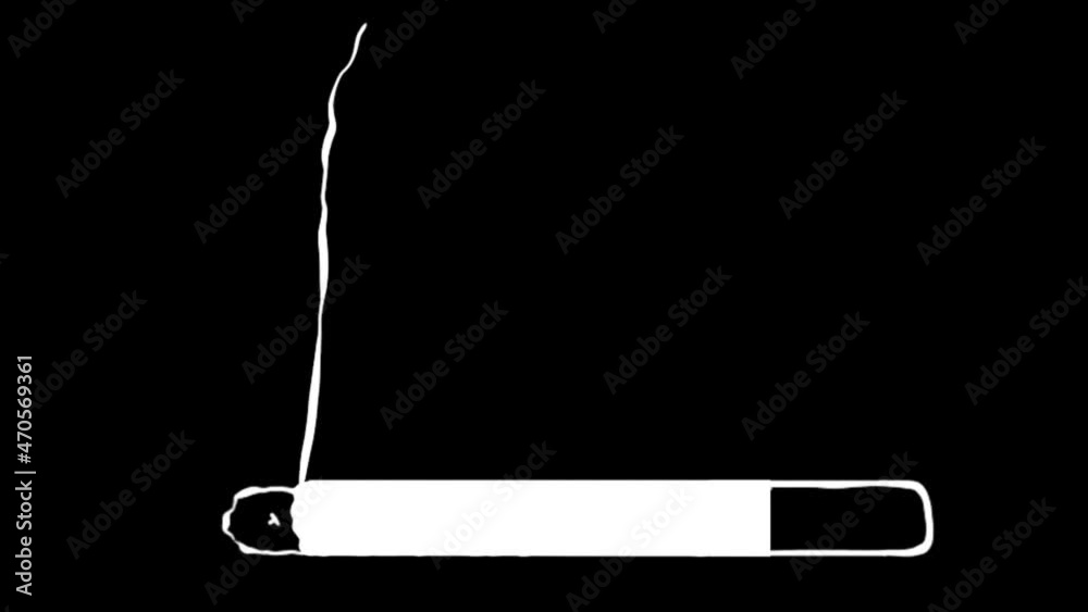 2D Cigarette animation on black background 4k footage, Cigarette ...