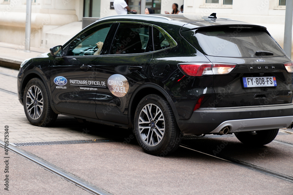 Ford Kuga advertising vehicle with stickers door car of text sign in ...