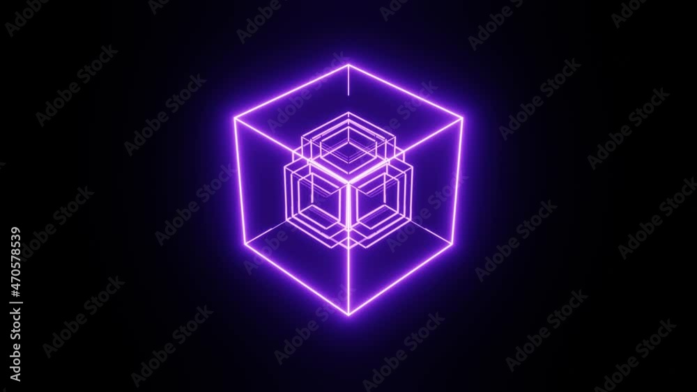 Vidéo Stock Loop seamless motion rotating cubic pulsing and reflecting ...