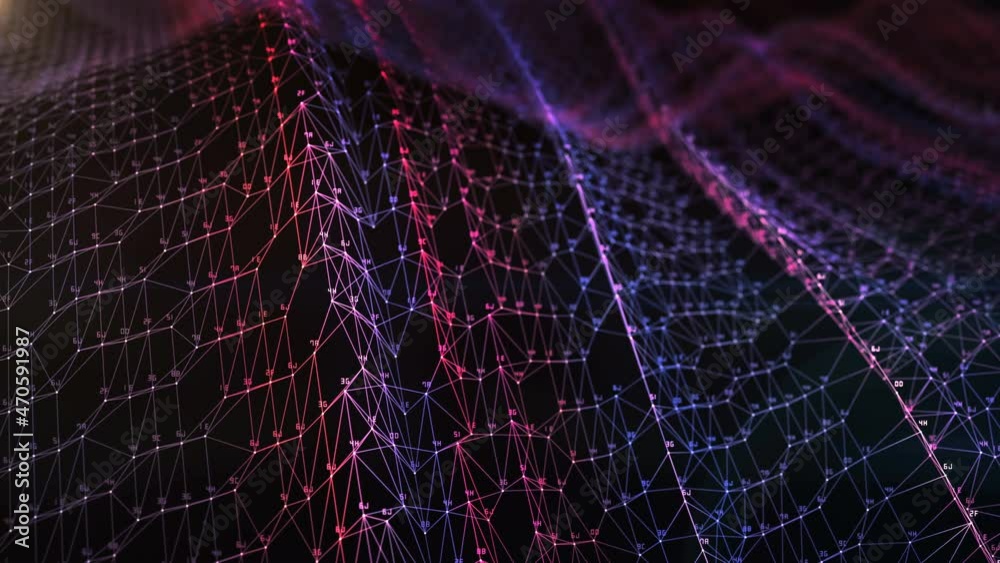 Digital Looping Sci Fi cyberspace HUD animation. Global connection and ...