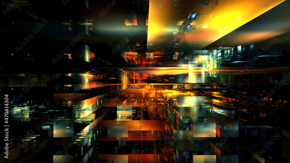 Modern technological digital office space, design of buildings and ...