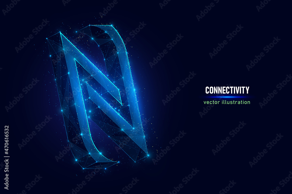 NFC sign of near field wireless communication technology digital ...