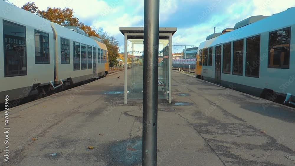 Modern Electric Trains At a Platform of a Central Station In Hilleroed ...