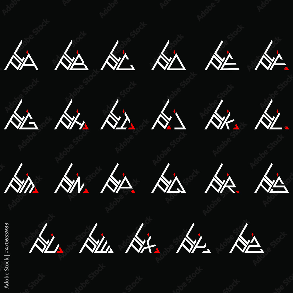 LPA to LPZ letter logo creative design, Multiple triple letter logo ...