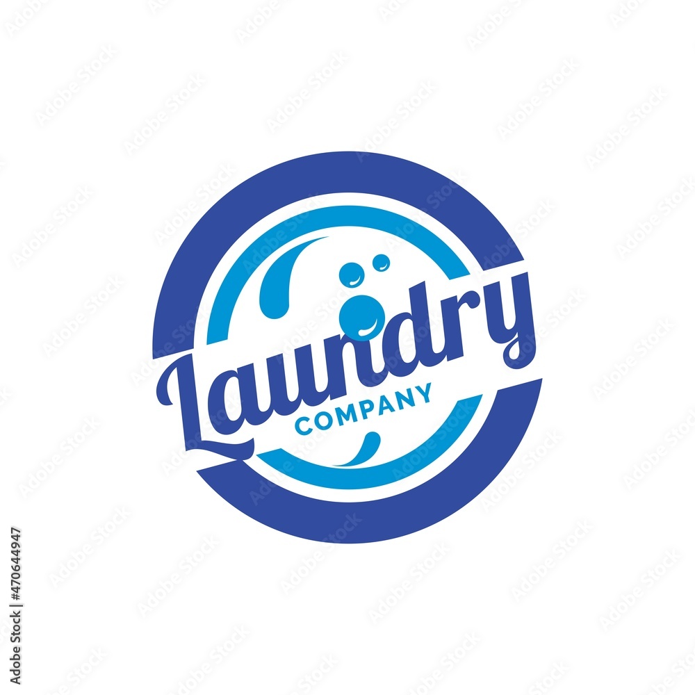 Laundry logo design inspiration vector template Wear wash service ...