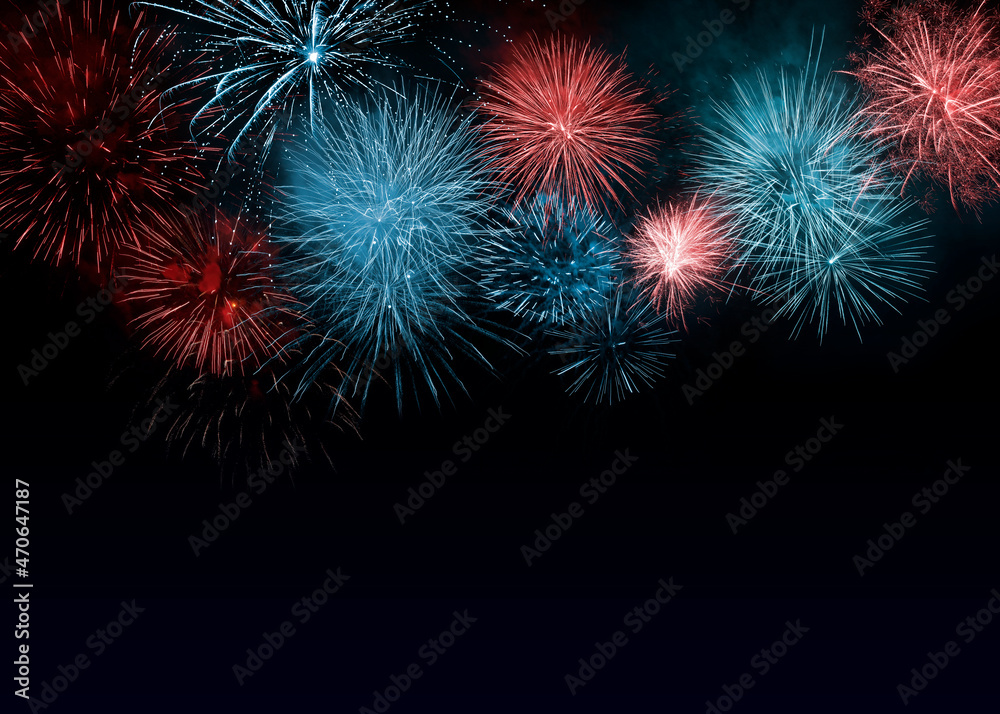 4th of July - Independence Day of USA. Beautiful bright fireworks ...