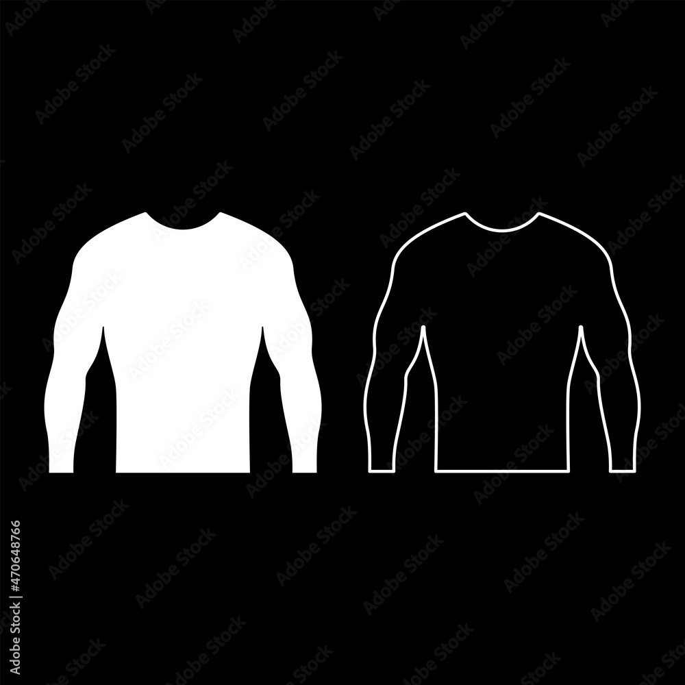Rushguard Rashguard icon white color vector illustration flat style ...