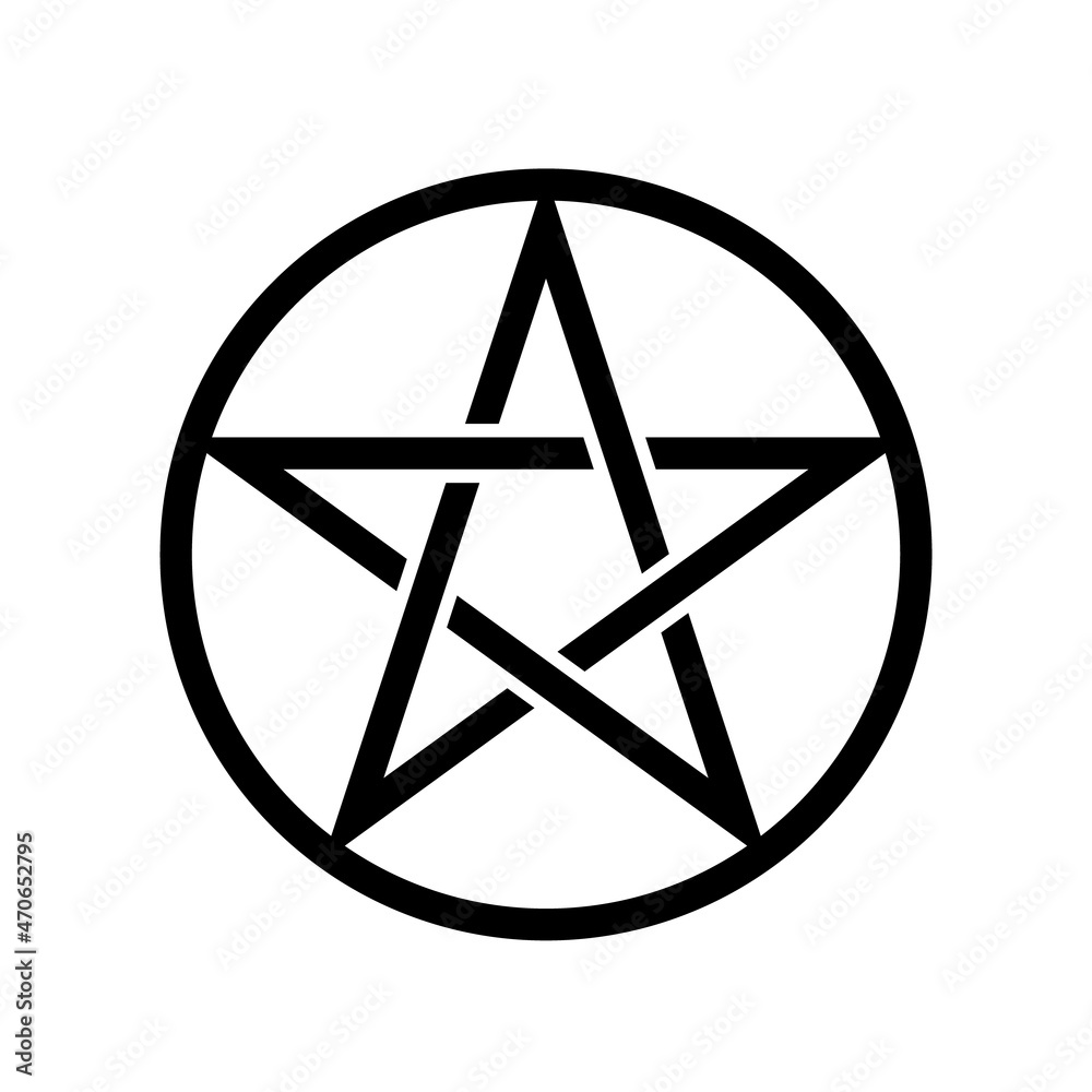 Pentacle glyph icon. Clipart image isolated on white background Stock ...