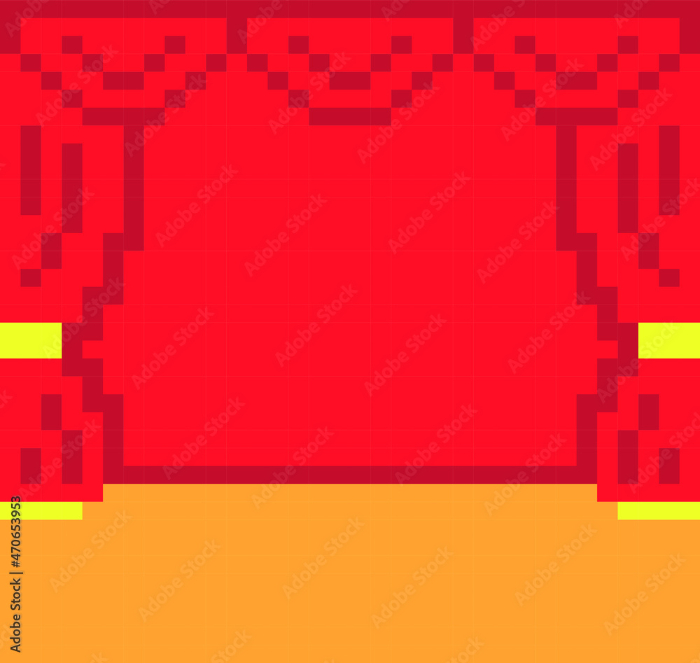 Curtains Pixel Art isolated on white Background. Pixel art. Vector ...