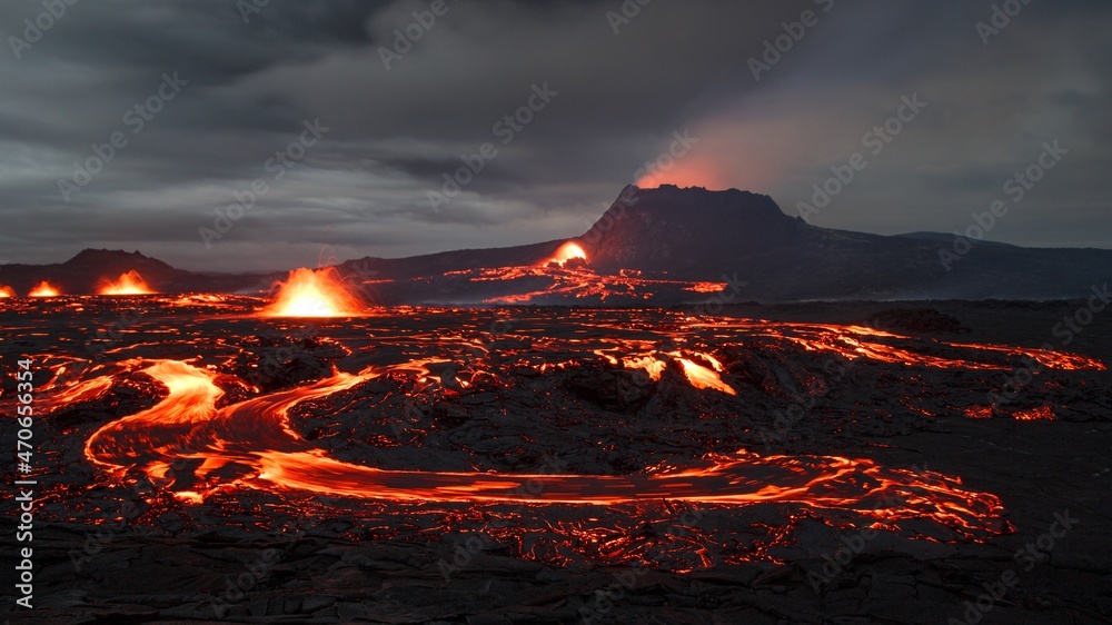 Volcanic field Fagradalsfjall Stock Photo | Adobe Stock