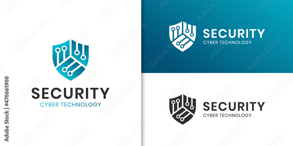 cyber defense shield logo for internet data security design Stock ...