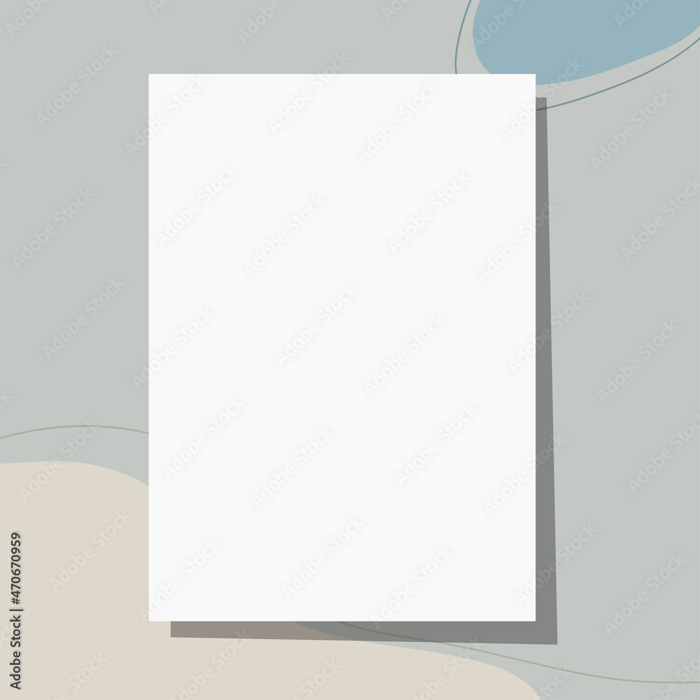 Paper Top view with shadow on pastel background. Stock Vector | Adobe Stock