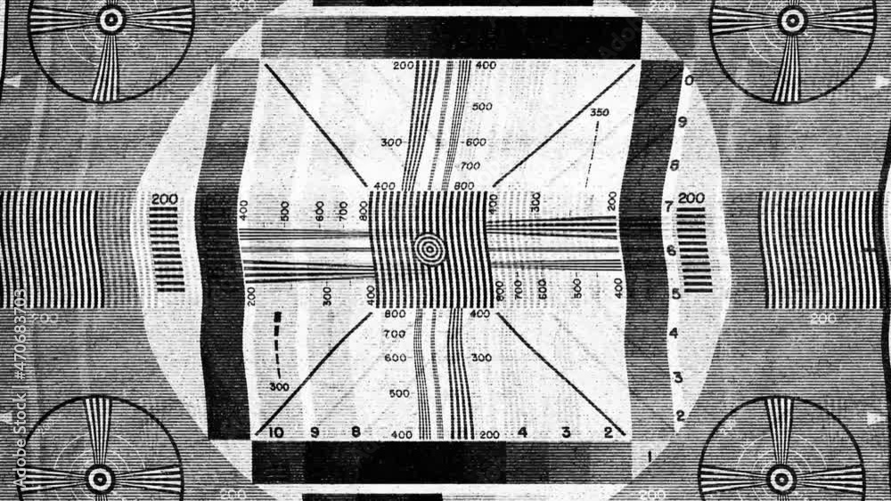 TV test pattern is distorted and noisy. Loss of TV signal. White ...