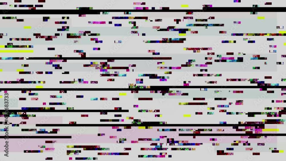 TV test pattern is distorted and noisy. Loss of TV signal. White ...