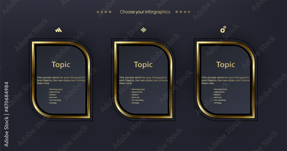 THREE Vector multipurpose Infographic template with four elements ...