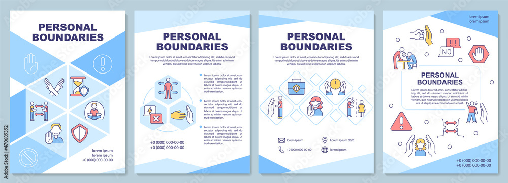 Personal boundaries brochure template. Define comfort zone. Flyer ... Personal boundaries brochure template. Define comfort zone. Flyer ...