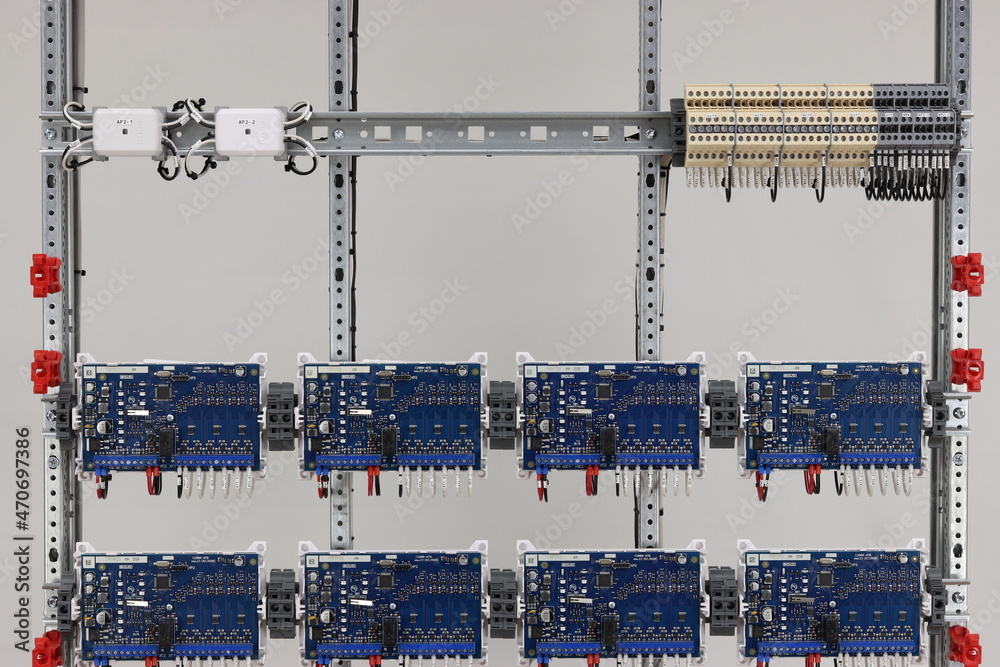 Foto de The modules of the security and fire alarm control processors ...