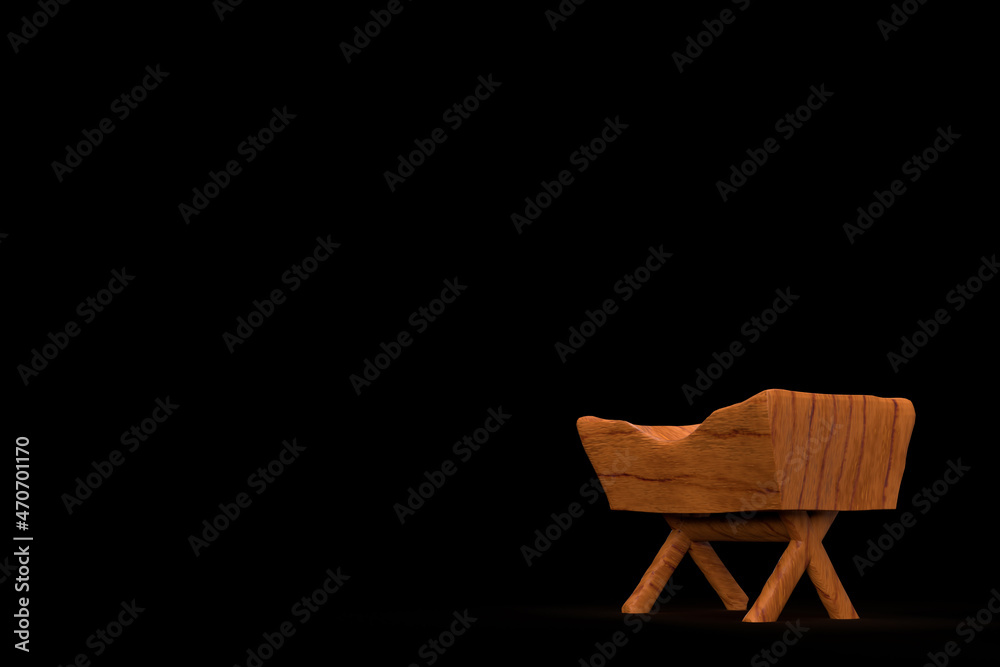 3d manger illustration render.Christmas nativity scene of born child ...