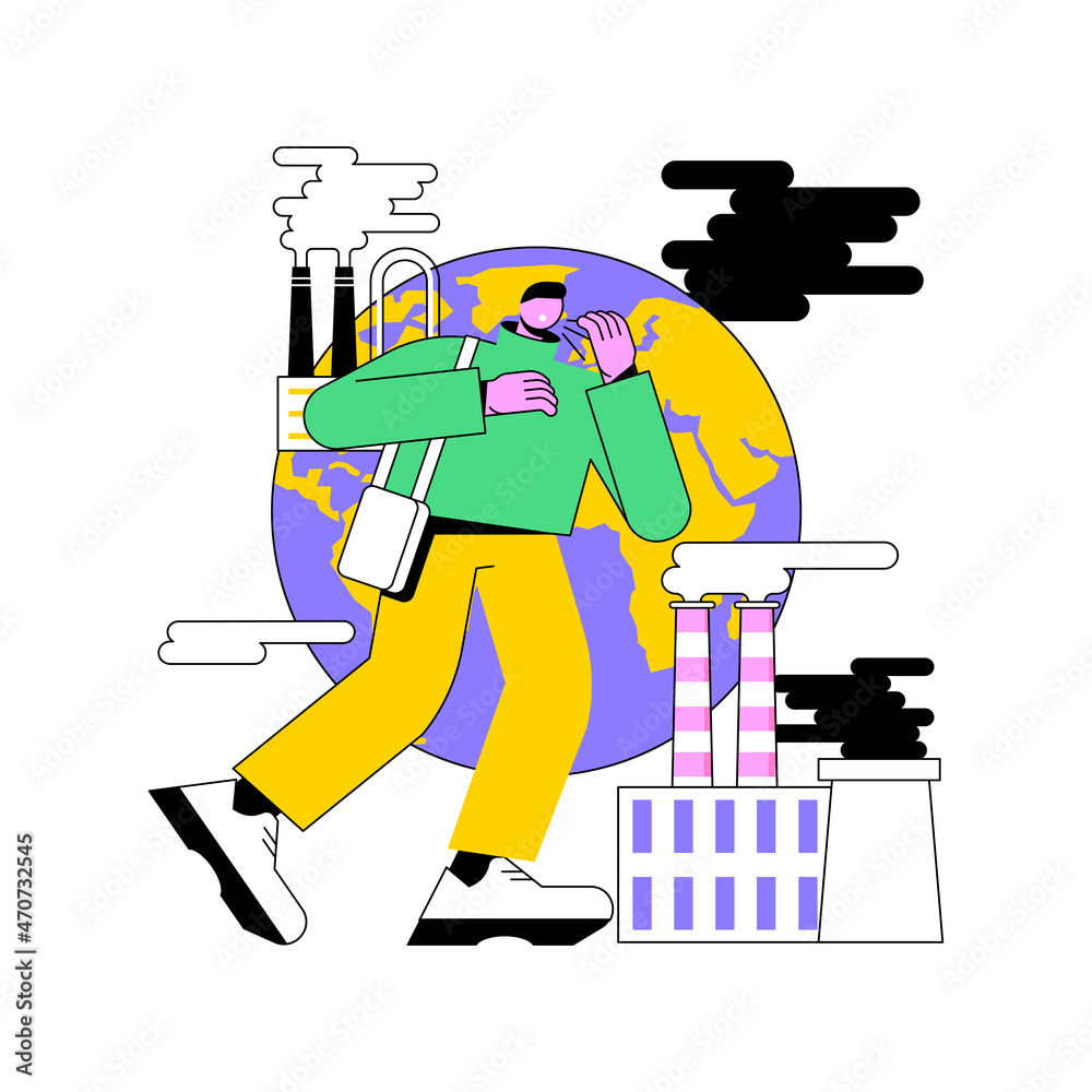 Global CO2 emissions abstract concept vector illustration. Global ...
