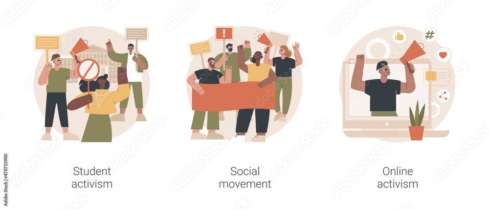 Political and social change abstract concept vector illustration set ...