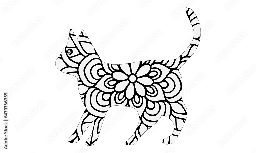 Cat Coloring page for kids Stock Vector | Adobe Stock