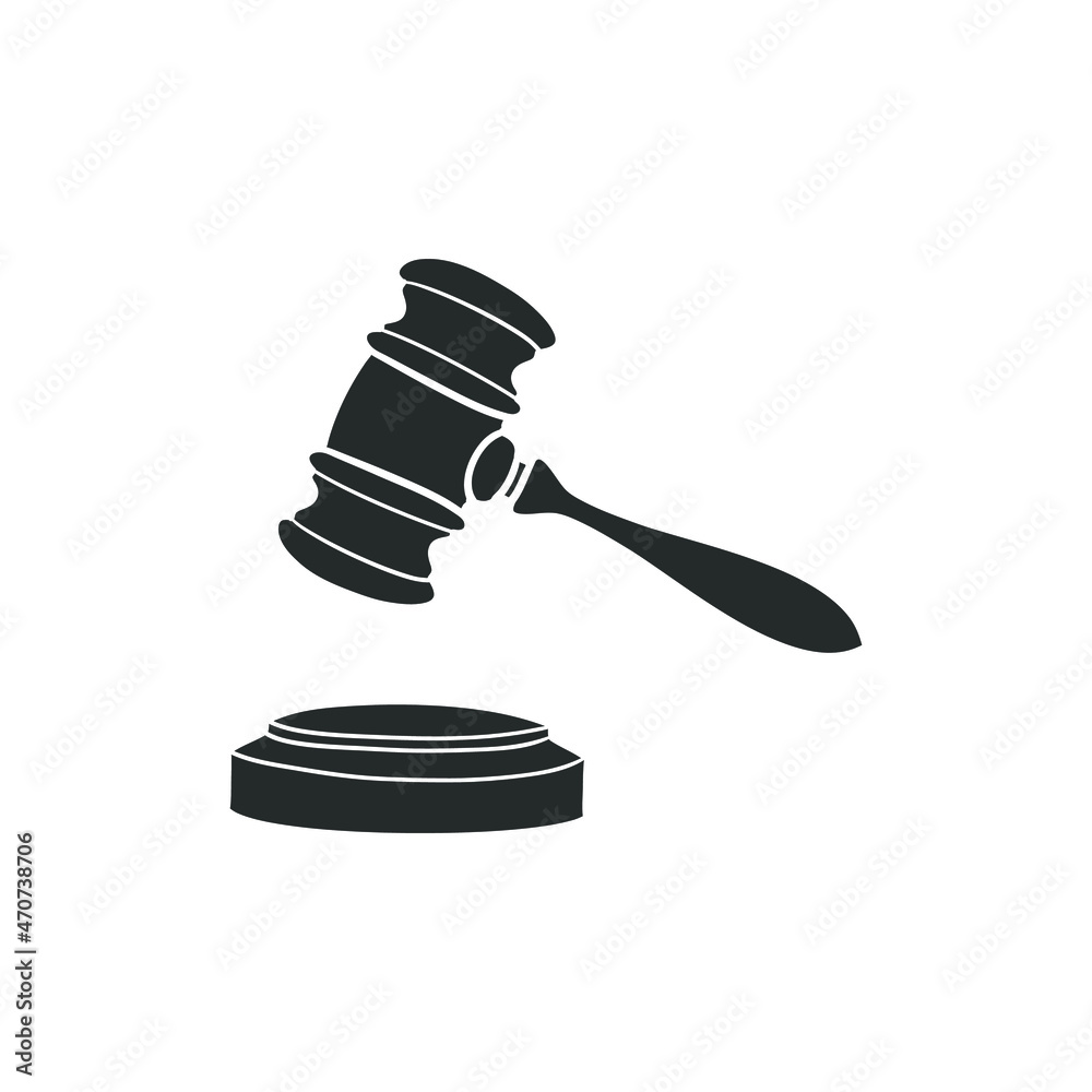 Judge Hammer Icon Silhouette Illustration. Gavel Vector Graphic ...
