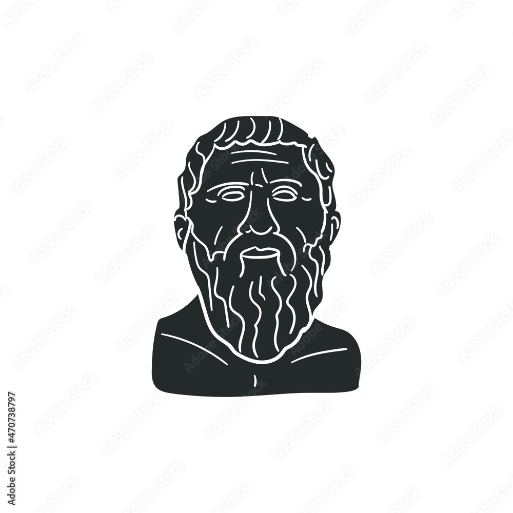 Plato Icon Silhouette Illustration. Greek Philosophy Vector Graphic ...