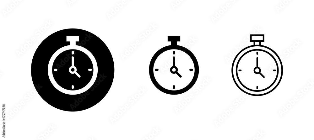 stopwatch icon. Timer sign and symbol. Countdown icon. Period of time ...