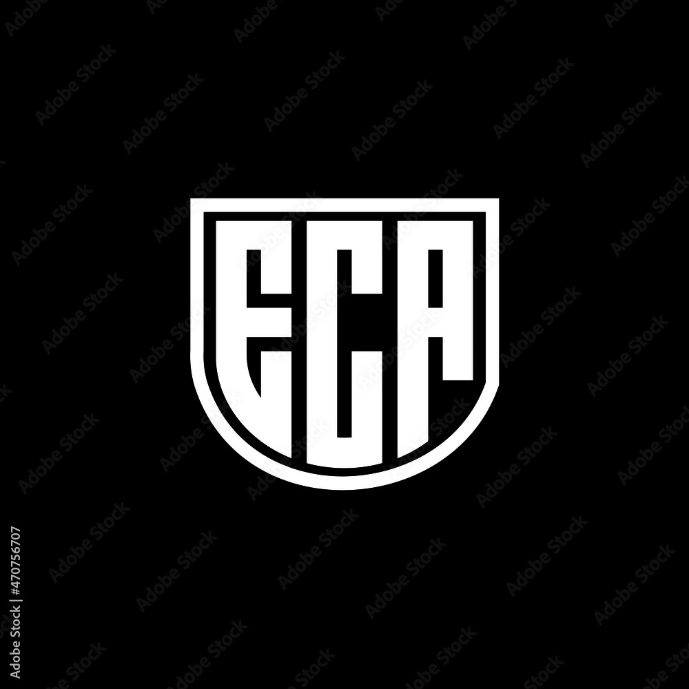ECA letter logo design with black background in illustrator, vector ...