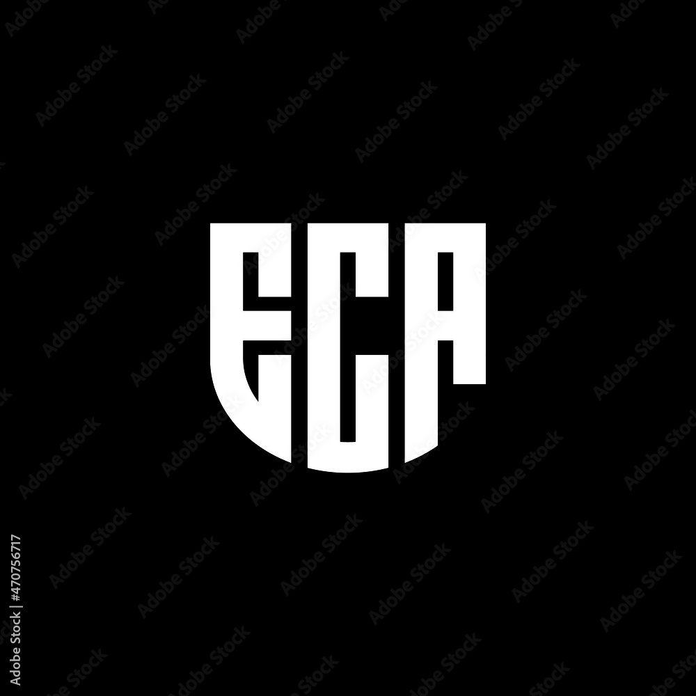ECA letter logo design with black background in illustrator, vector ...