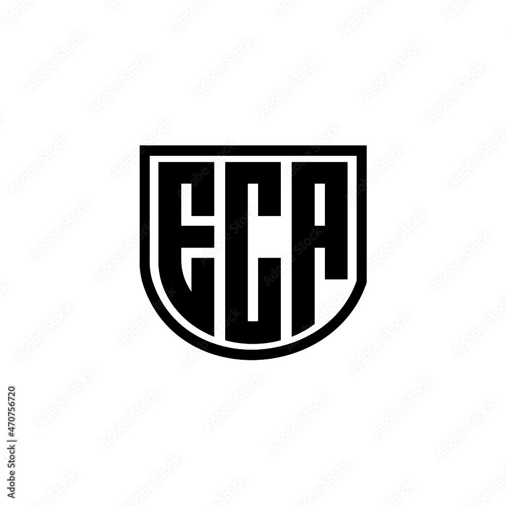 ECA letter logo design with white background in illustrator, vector ...