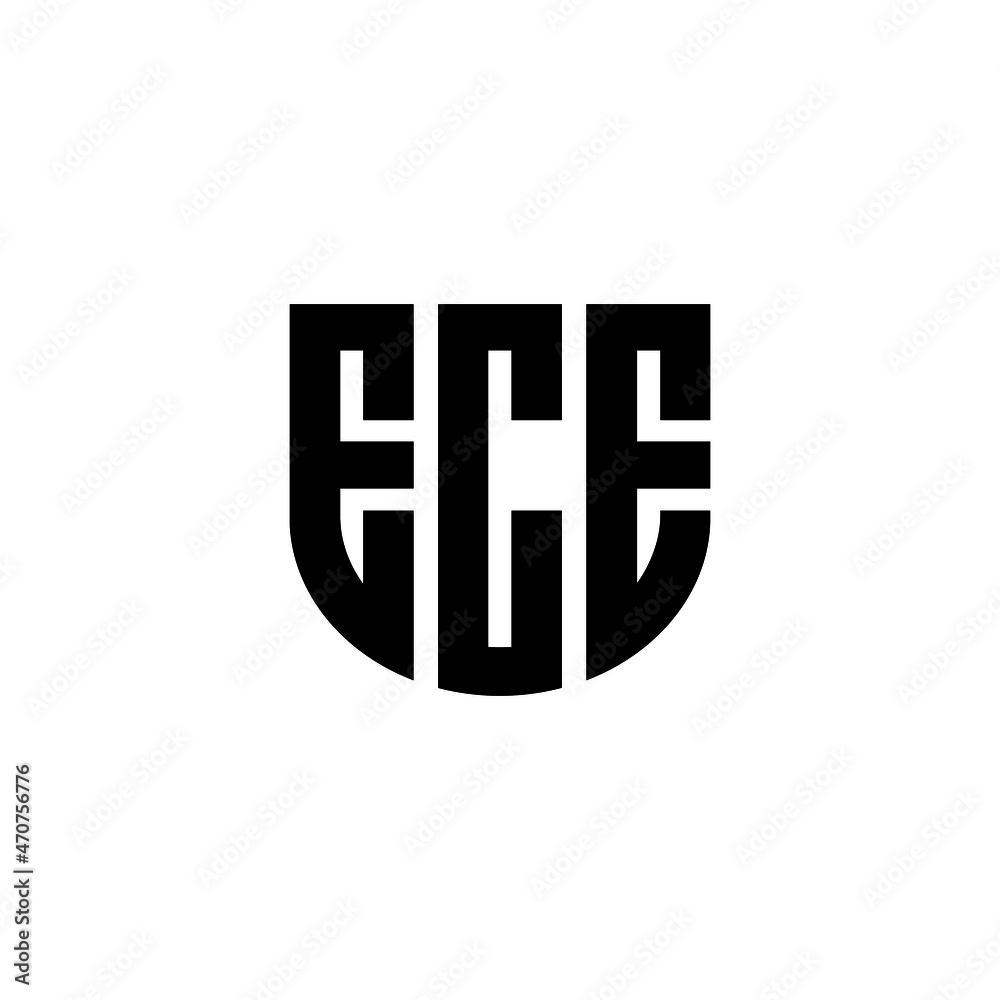 ECE letter logo design with white background in illustrator, vector ...