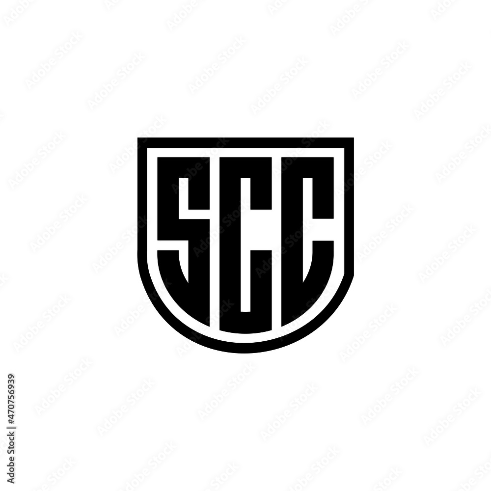 SCC letter logo design with white background in illustrator, vector ...
