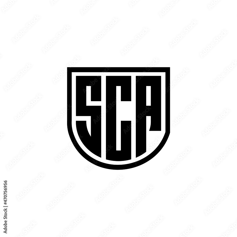 SCA letter logo design with white background in illustrator, vector ...