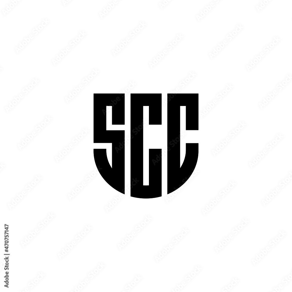 SCC letter logo design with white background in illustrator, vector ...