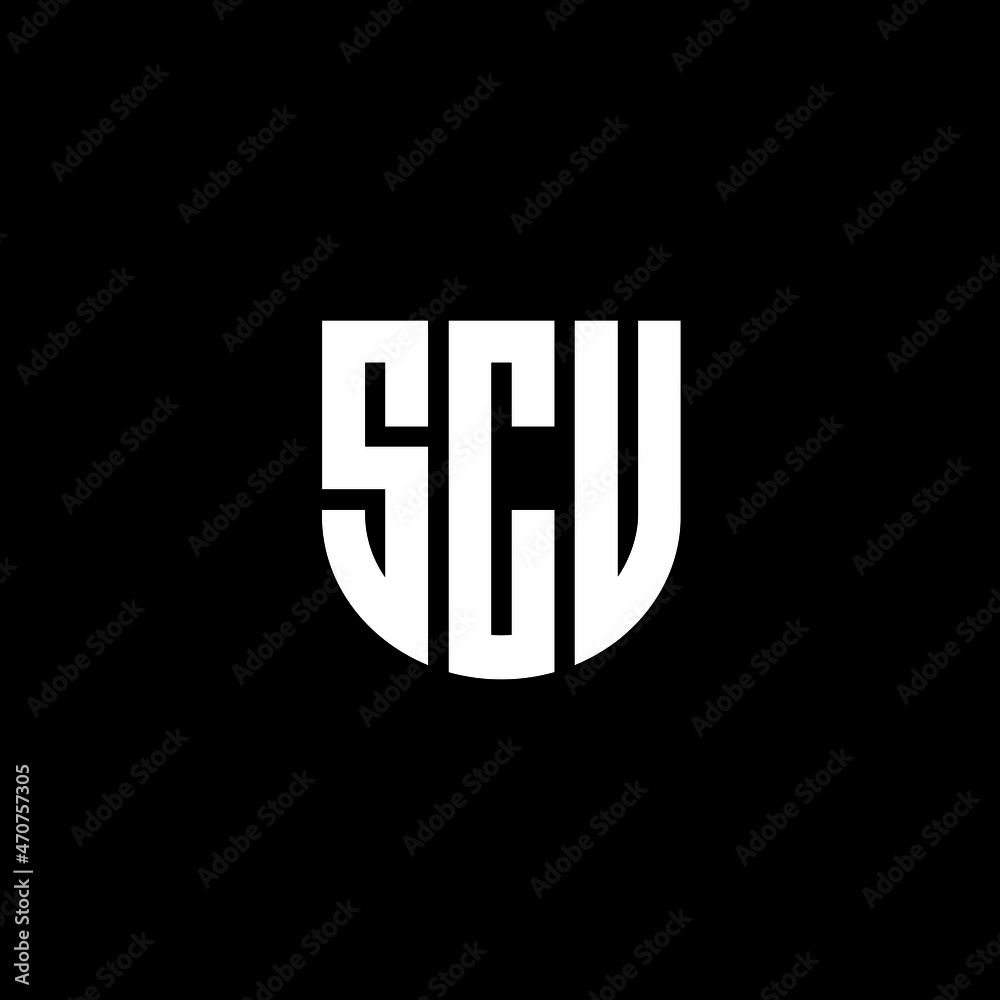 Vecteur Stock Scu Letter Logo Design With Black Background In Illustrator Vector Logo Modern
