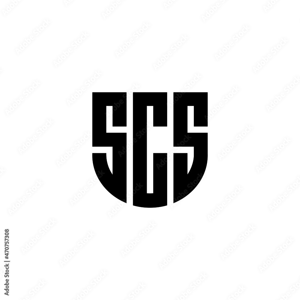 SCS letter logo design with white background in illustrator, vector ...