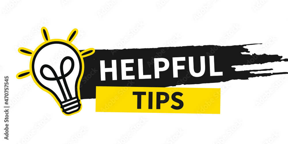 Helpful tips with light bulb emblem. Banner design for business and ...
