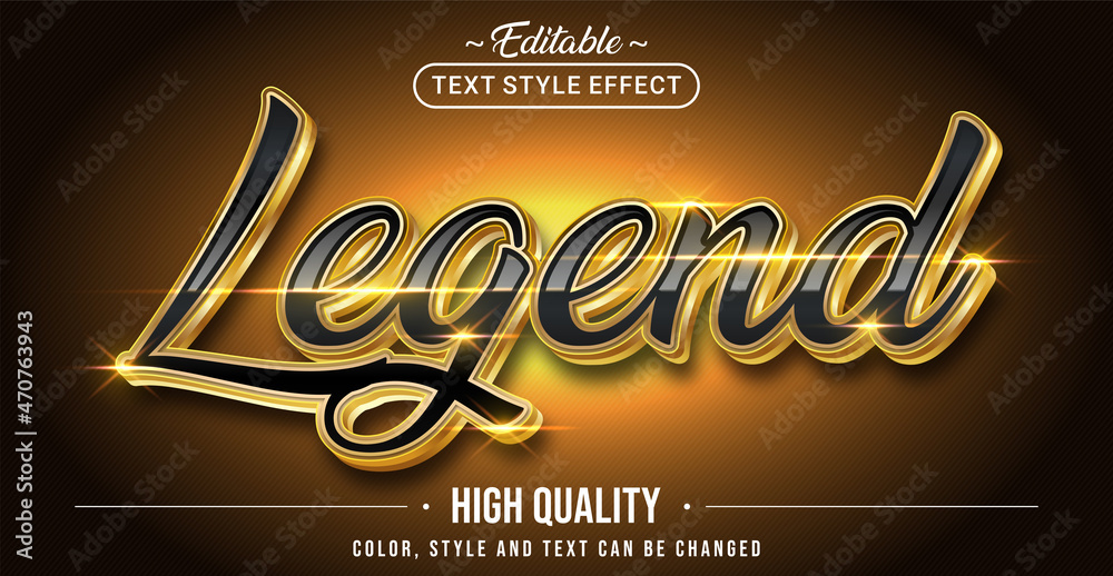 Editable text style effect - Legend text style theme. Stock Vector ...