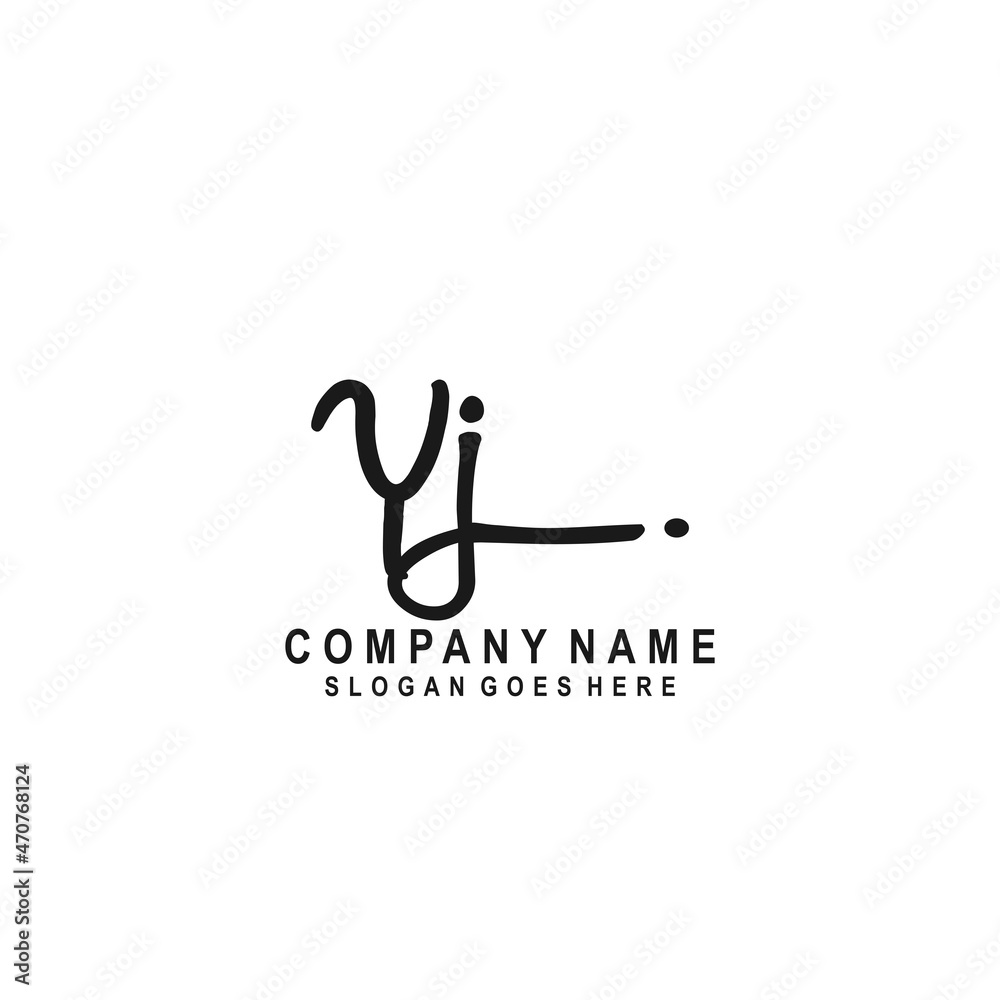 Initial letter YJ Signature handwriting Logo Vector Stock Vector ...