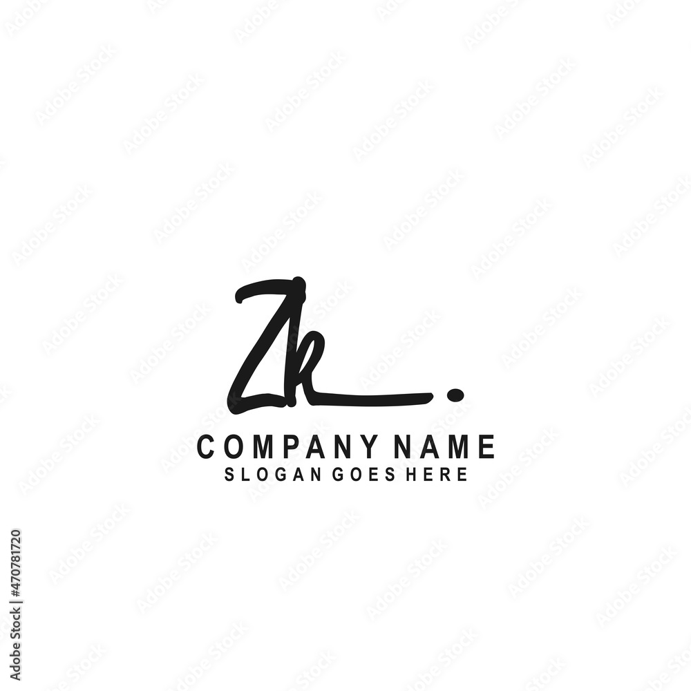 Initial letter ZK Signature handwriting Logo Vector Stock Vector ...